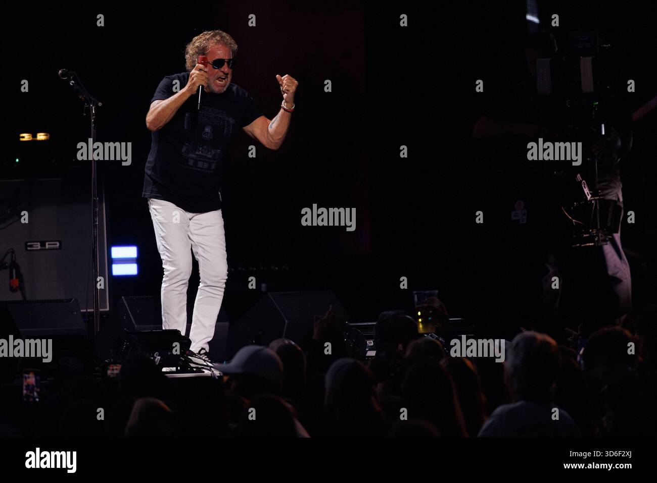 Sammy Hagar performs on stage during the iHeartRadio Music Festival at ...
