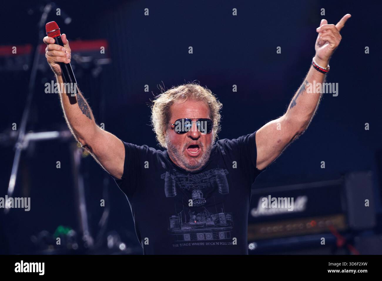 Sammy Hagar performs on stage during the iHeartRadio Music Festival at ...