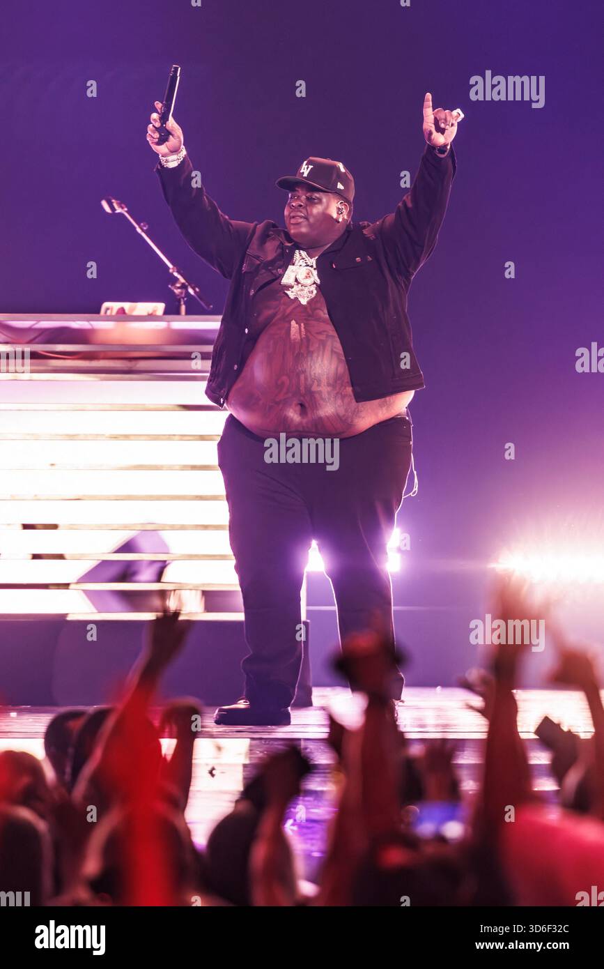 BigXthaPlug performs on stage during the iHeartRadio Music Festival at ...
