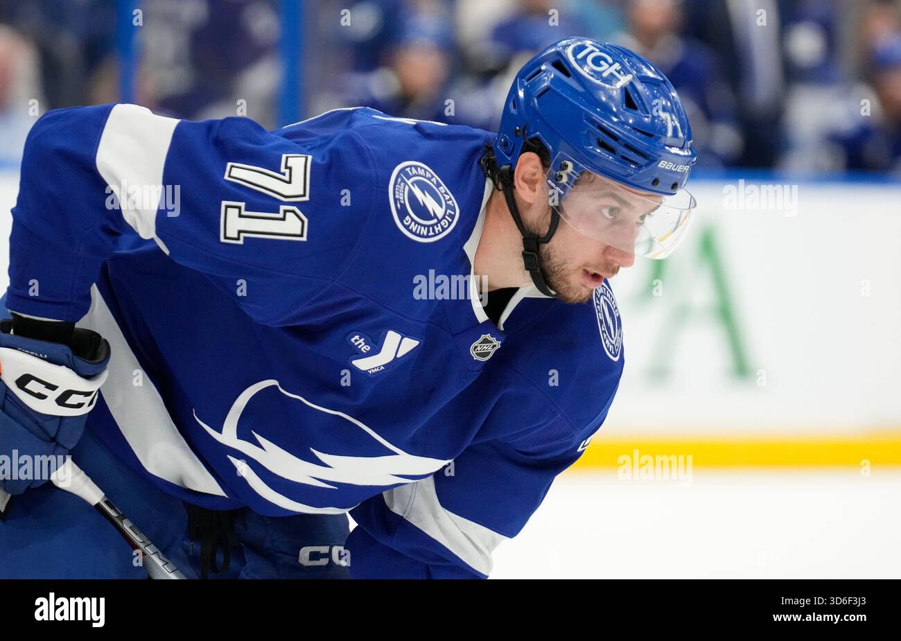 Tampa Bay Lightning center Anthony Cirelli against the New Jersey ...