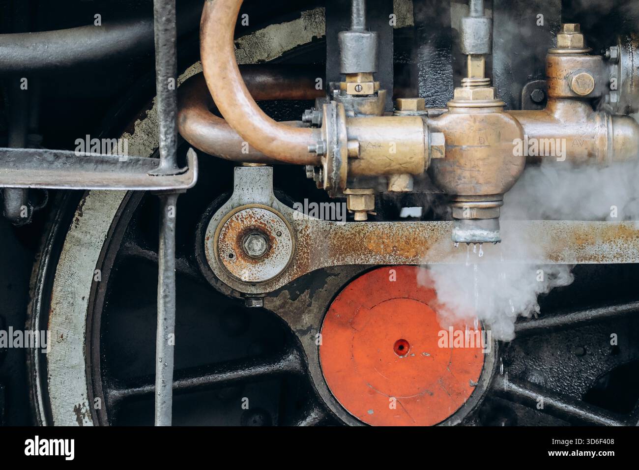 Close up of the 1920s vintage steam train in Provence, southern France ...