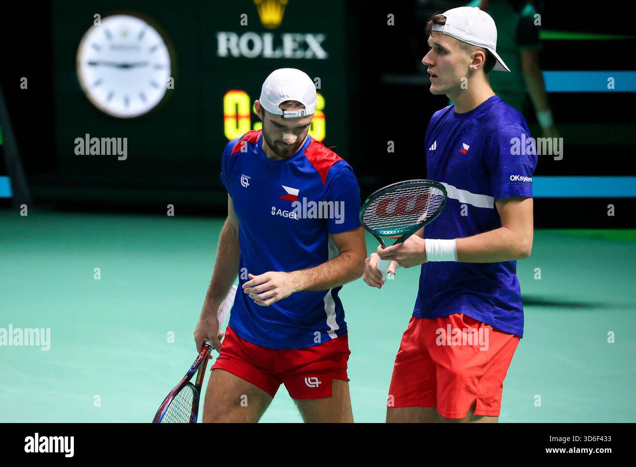 Tomas MACHAC (CZE) and Jakub MENSIK (CZE) during Davis Cup - Final ...