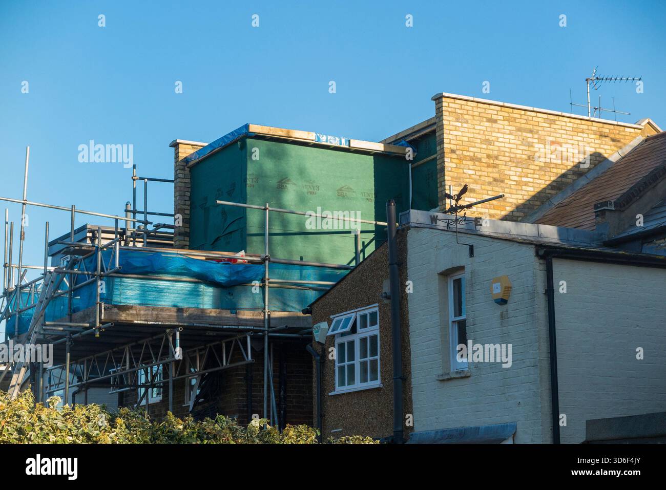 Scaffolding & dormer / dormers / dormas / dorm in process of being ...