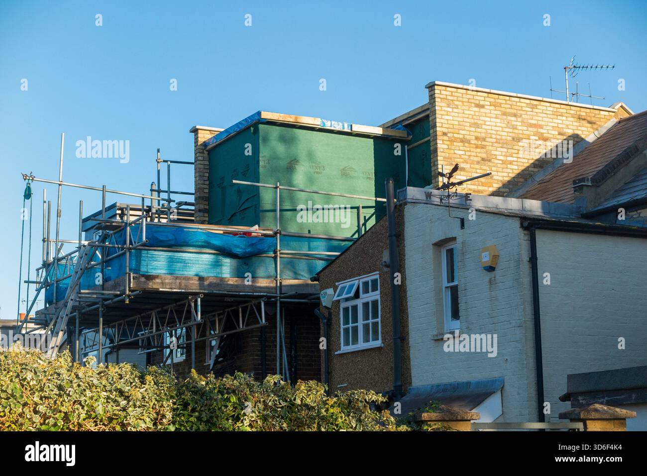 Scaffolding & dormer / dormers / dormas / dorm in process of being ...