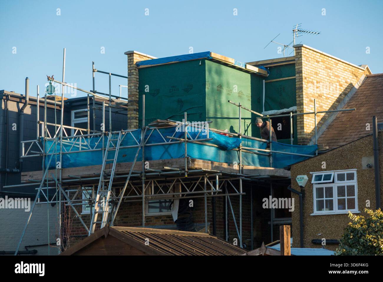 Scaffolding & dormer / dormers / dormas / dorm in process of being ...