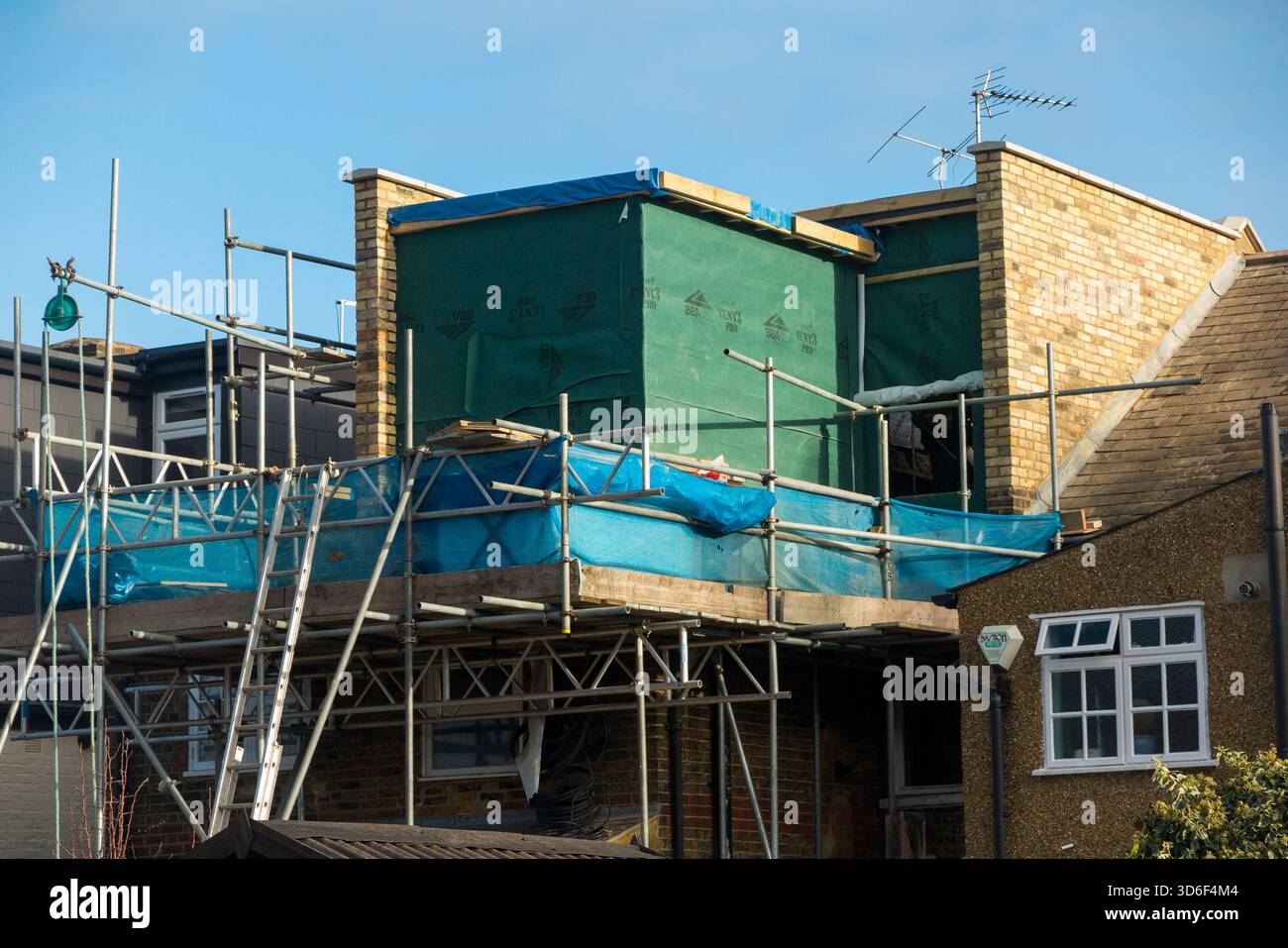 Scaffolding & dormer / dormers / dormas / dorm in process of being ...