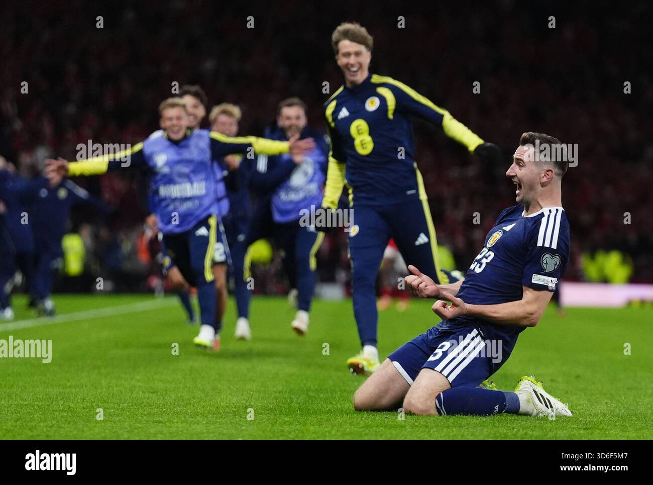 Scotland's Kenny McLean celebrates scoring his sides fourth goal during ...