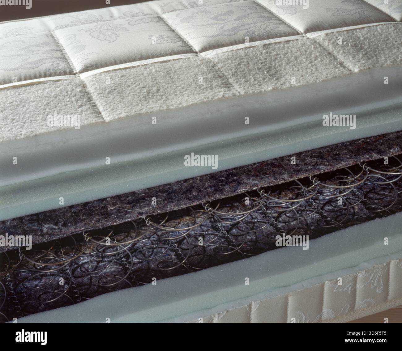 Close up of a mattress cross-section, showing the inside Stock Photo ...