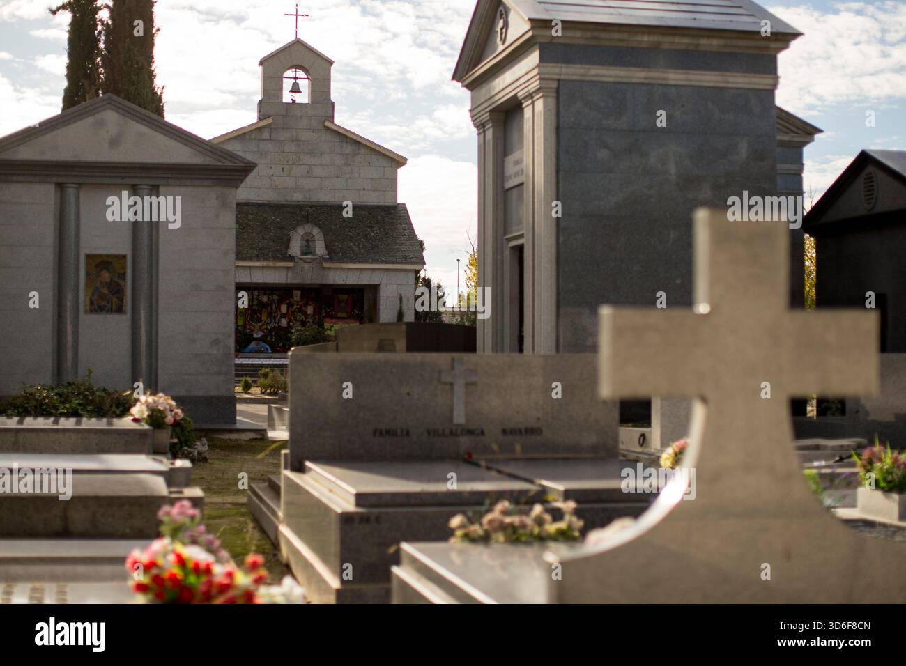 Tomb of dictator Francisco Franco, during the anniversary. The altar ...