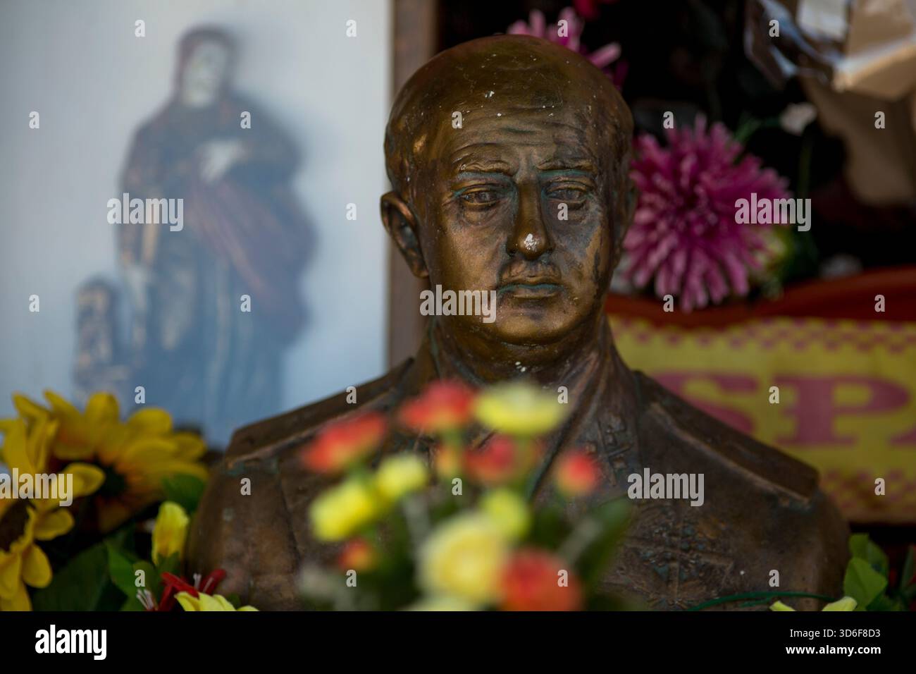 General view of the portrait of dictator Francisco Franco during the ...