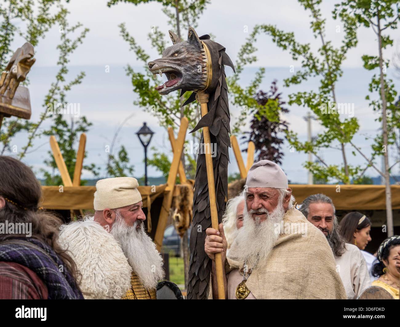 Targu Jiu, Gorj, Romania – May 24, 2025: Dacian warriors with the ...
