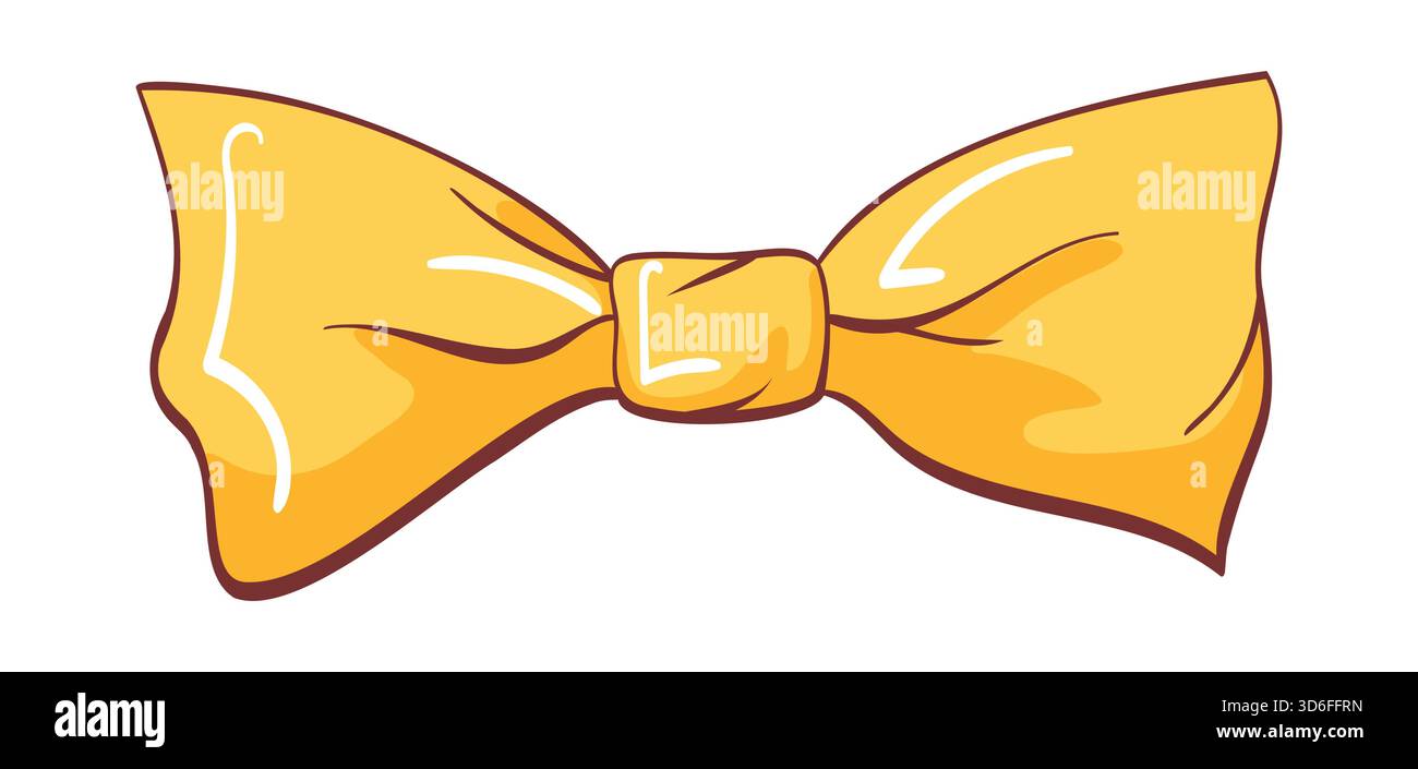 Yellow ribbon bow hand Stock Vector Images - Alamy