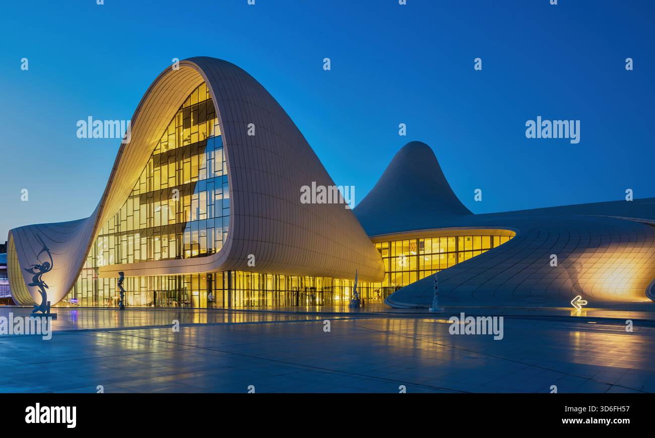 Baku, Azerbaijan. The Center of Heydar Aliyev. It is a cultural center ...