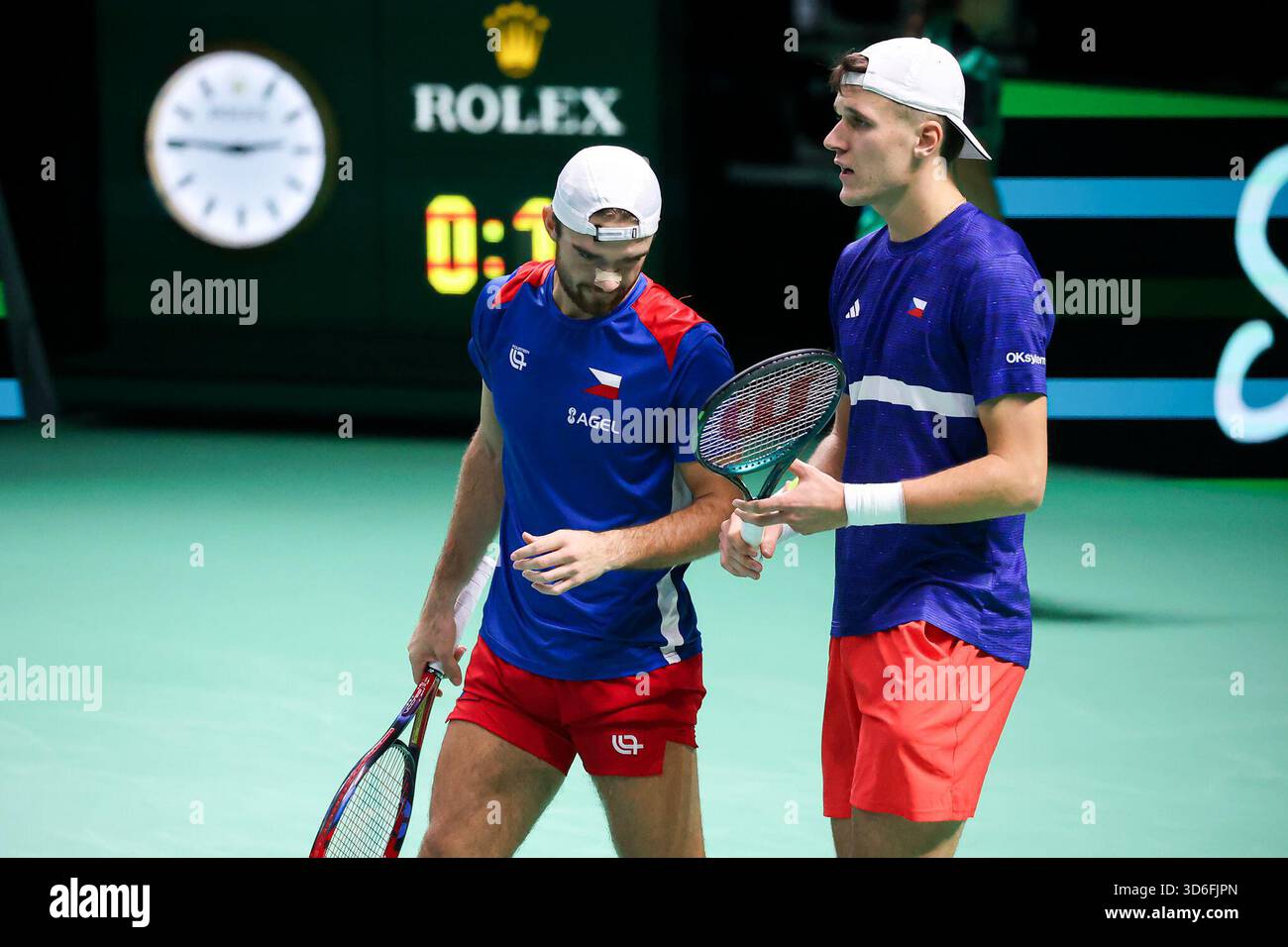 Tomas MACHAC (CZE) and . Jakub MENSIK (CZE) during Davis Cup - Final ...