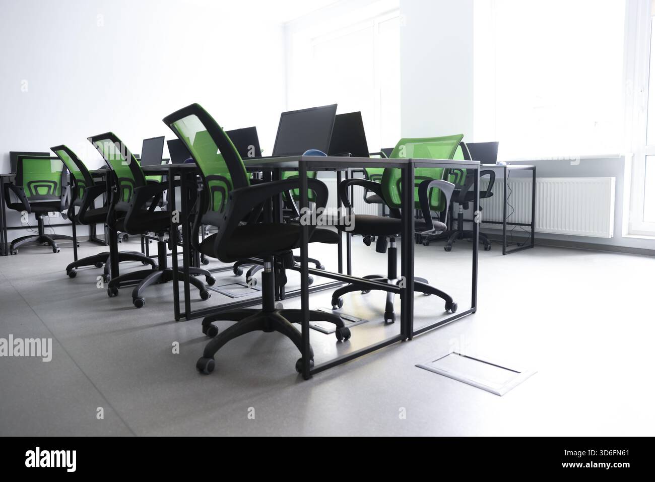 Computer science class with laptops at school Stock Photo - Alamy