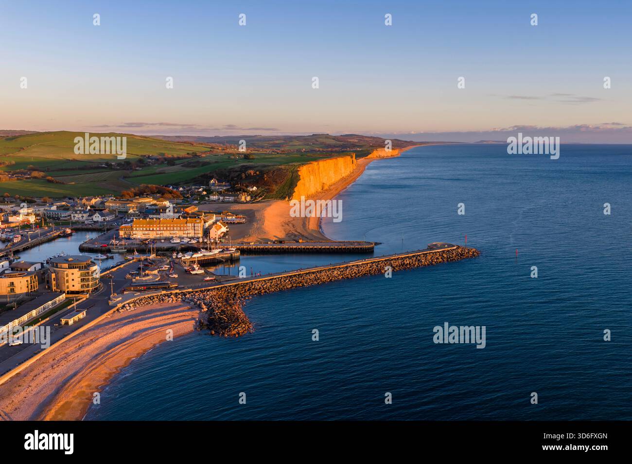 West Bay, Dorset, UK. 20th November 2025. Aerial view of West Bay in ...