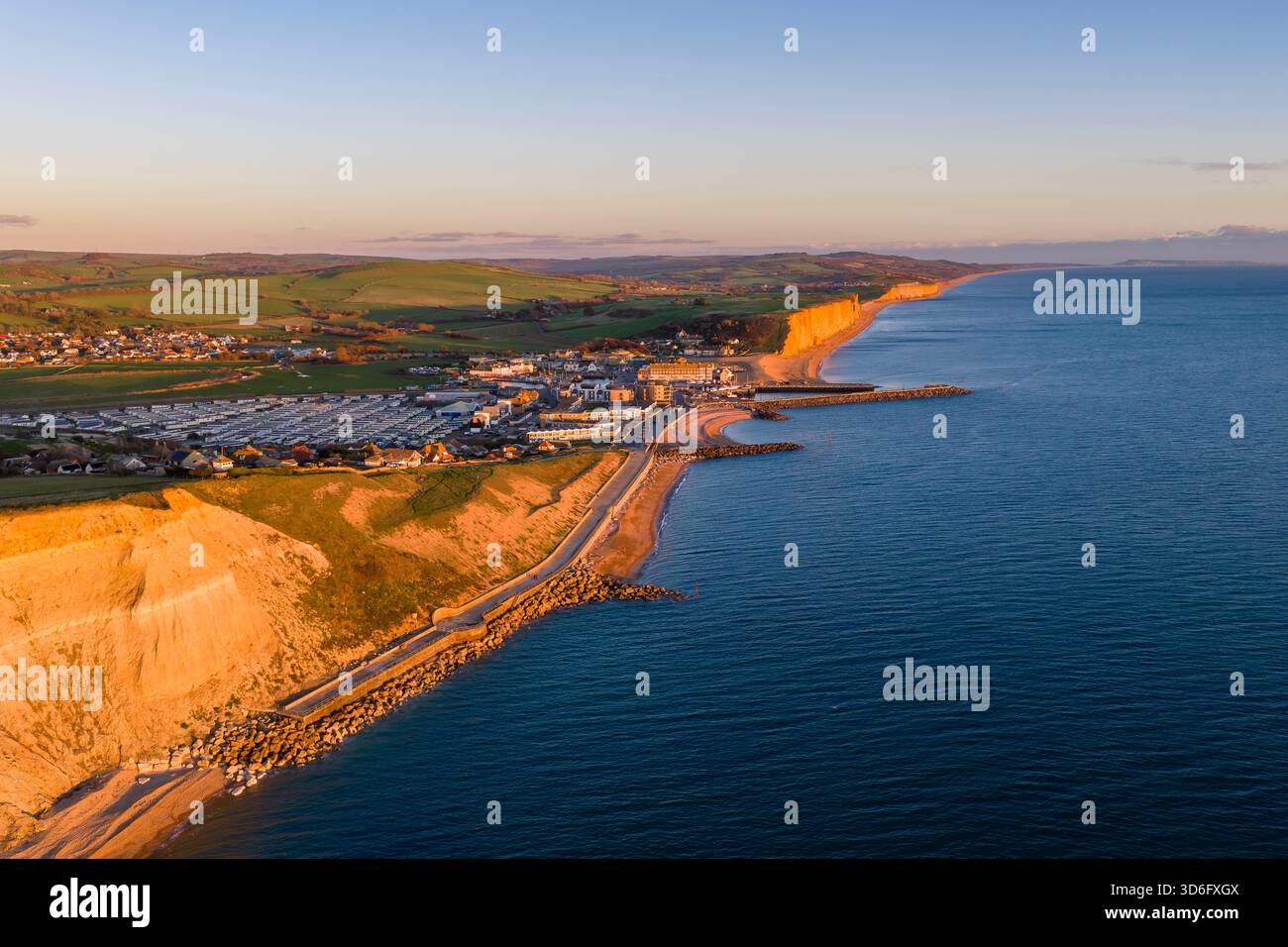West Bay, Dorset, UK. 20th November 2025. Aerial view of West Bay in ...