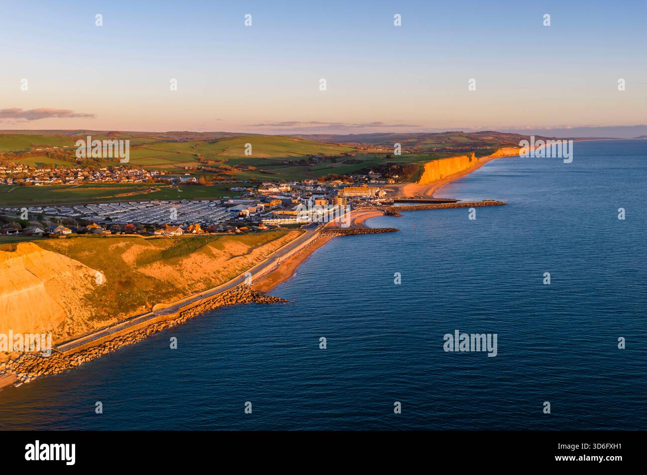 West Bay, Dorset, UK. 20th November 2025. Aerial view of West Bay in ...