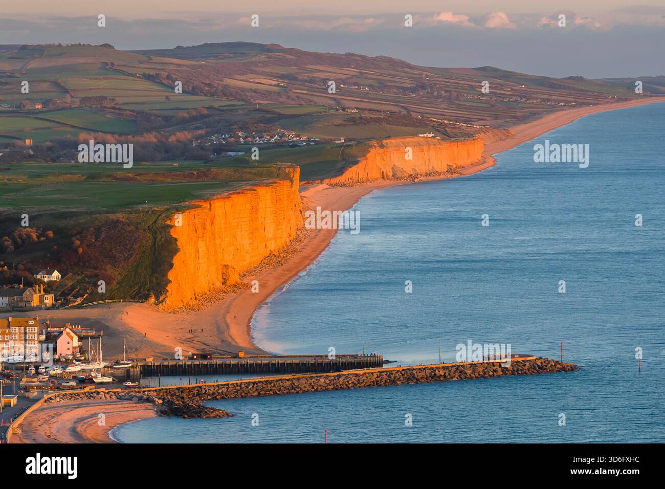 West Bay, Dorset, UK. 20th November 2025. Aerial view of West Bay in ...
