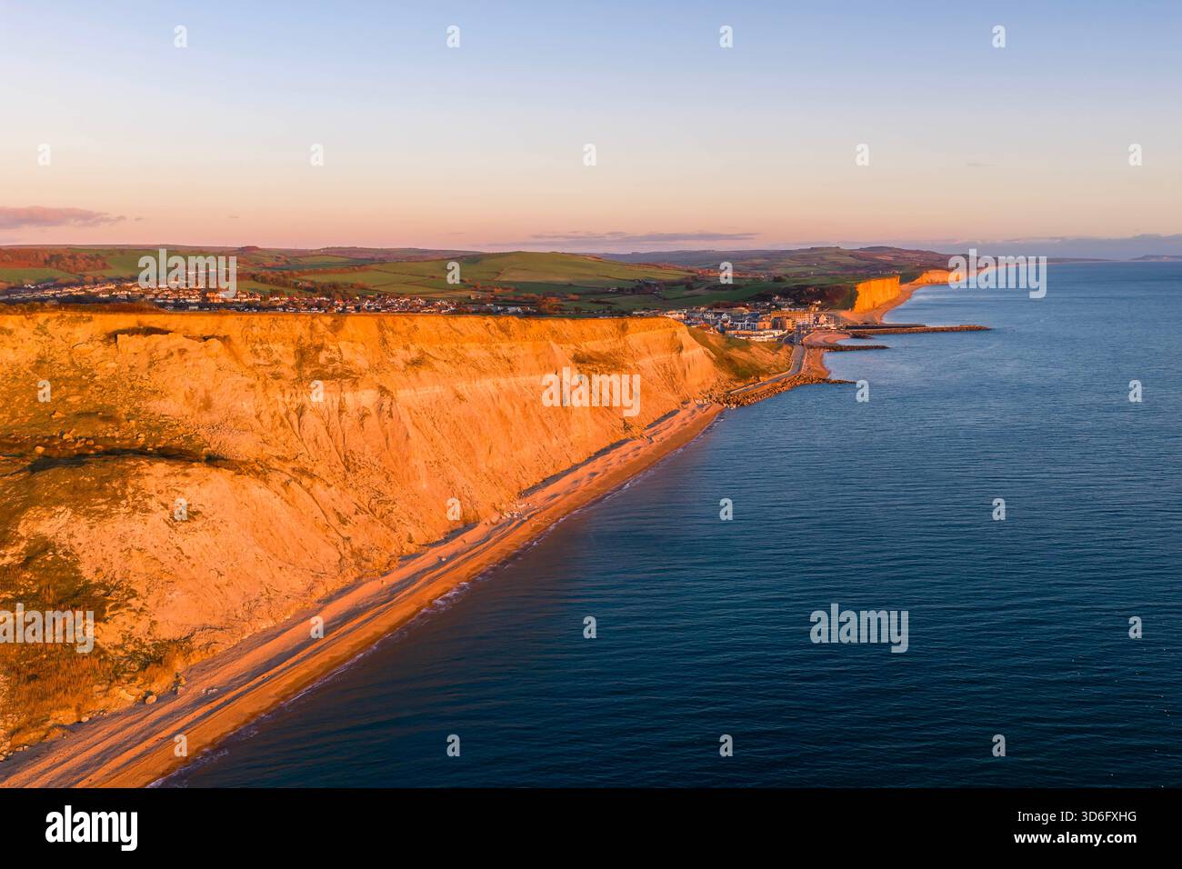 West Bay, Dorset, UK. 20th November 2025. Aerial view of West Bay in ...