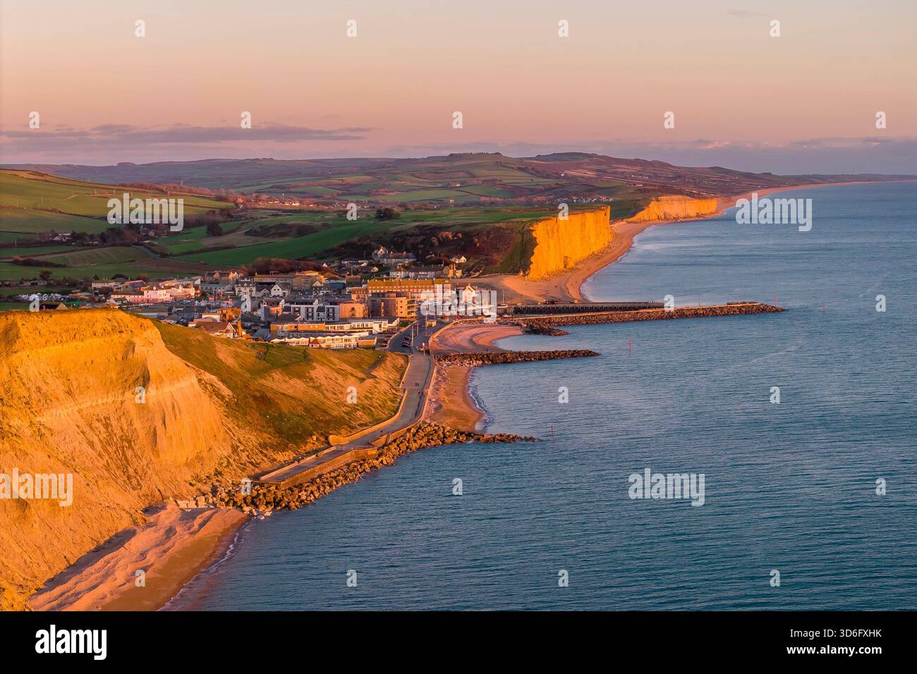 West Bay, Dorset, UK. 20th November 2025. Aerial view of West Bay in ...