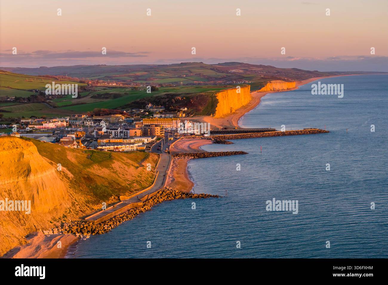 West Bay, Dorset, UK. 20th November 2025. Aerial view of West Bay in ...