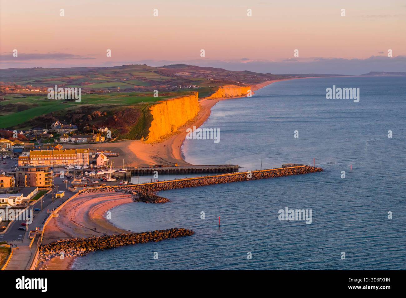 West Bay, Dorset, UK. 20th November 2025. Aerial view of West Bay in ...