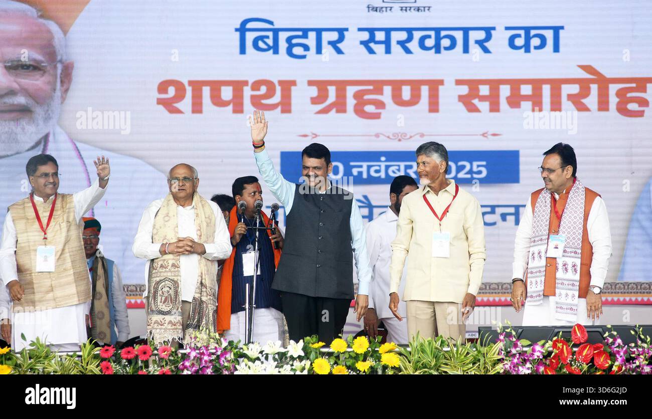 PATNA, INDIA - NOVEMBER 20: Gujarat Chief Minister Bhupendra Patel ...