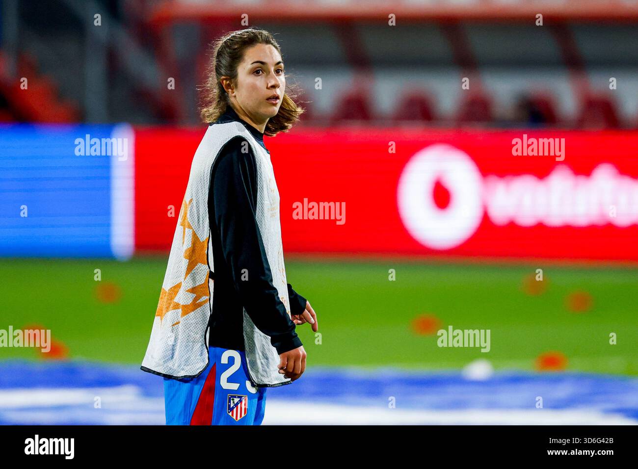 Alexia Fernandez of Atletico Madrid looks on during the UEFA Women's ...