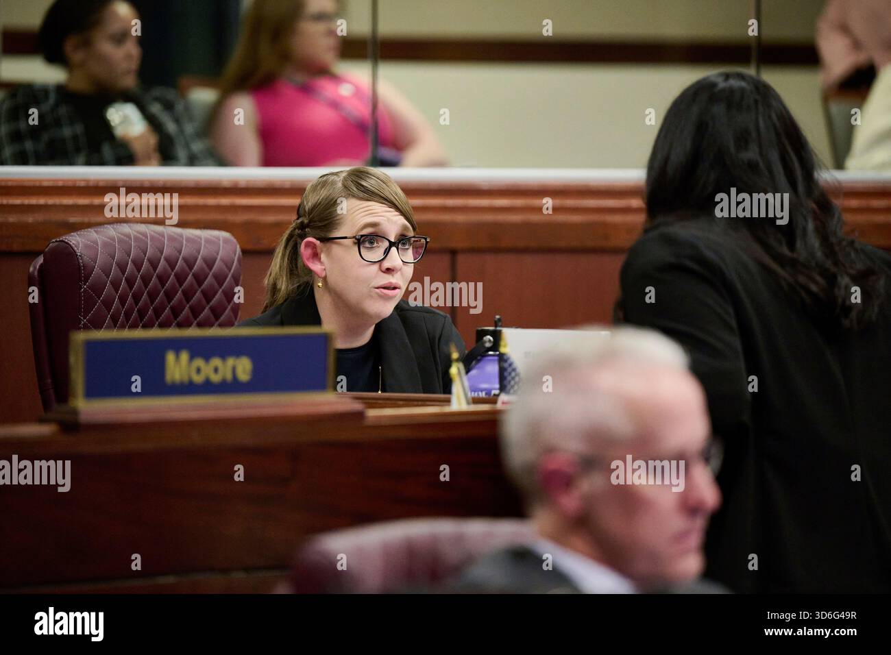 FILE - Nevada state Rep. Selena La Rue Hatch, D-Reno, works at the ...