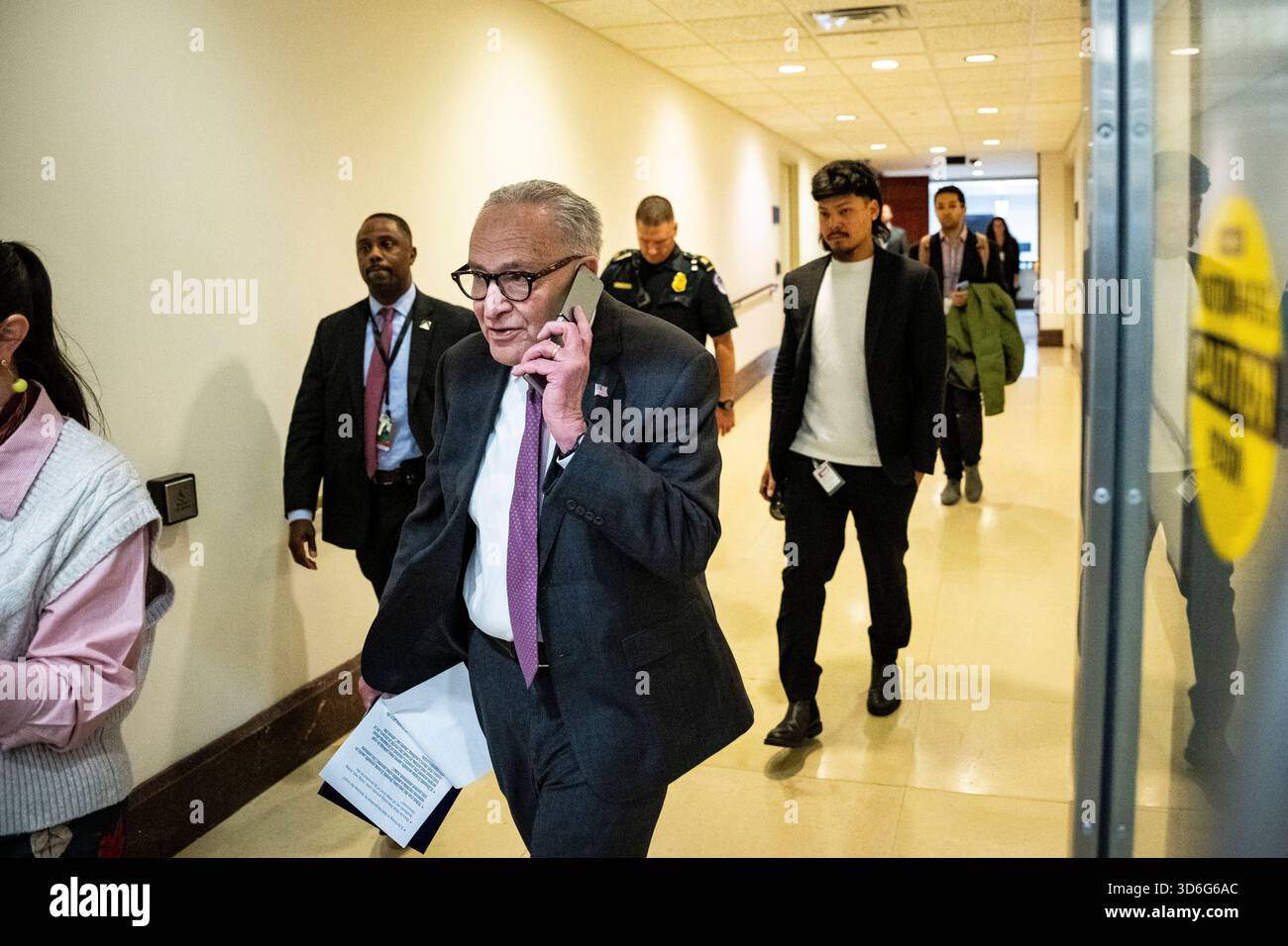 Senator Chuck Schumer (D-N.Y.), the Senate Minority Leader, speaks on ...