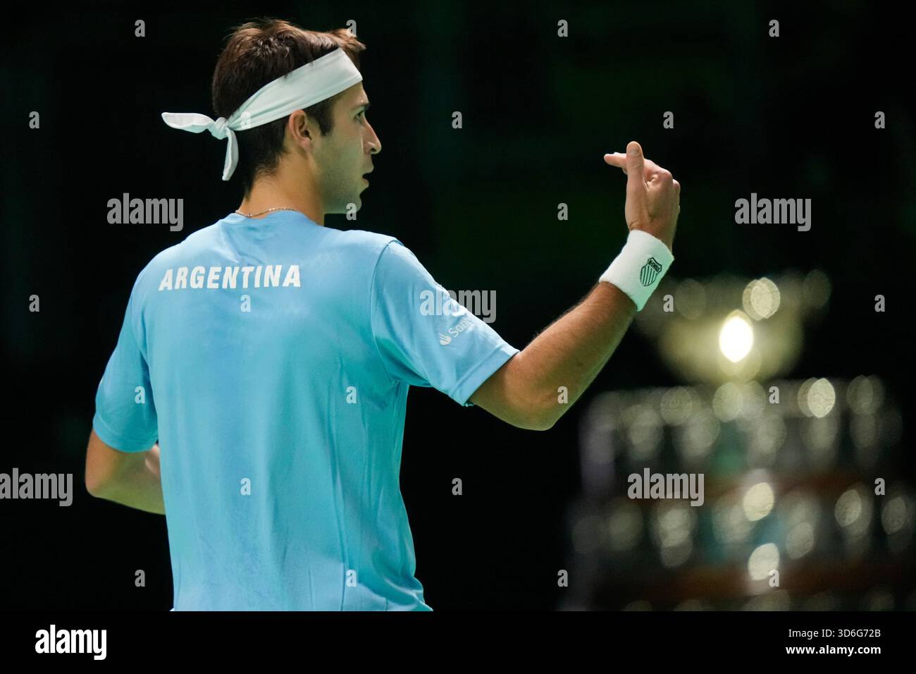 Argentina's Tomas Martin Etcheverry gestures as he plays against ...