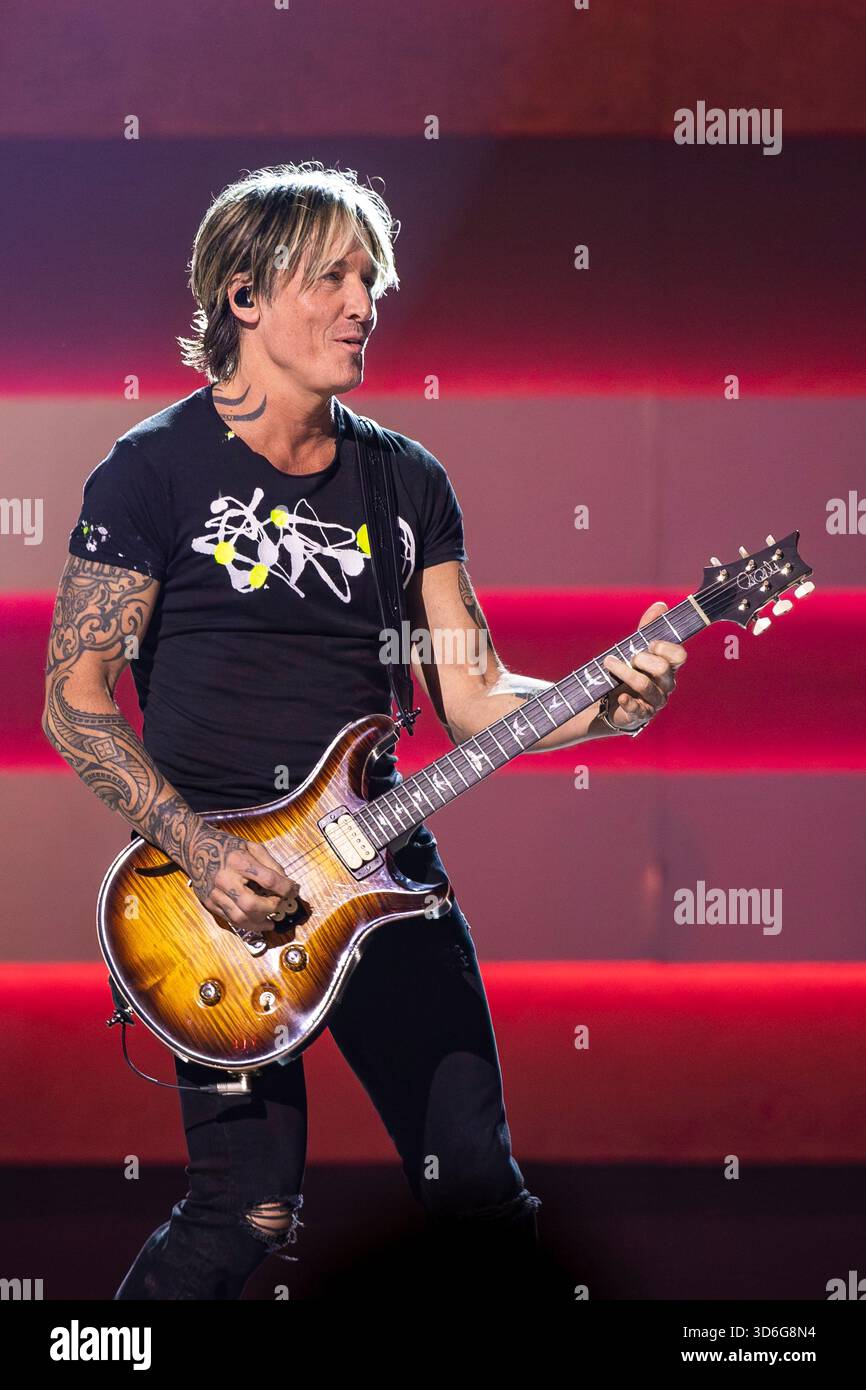 Keith Urban performs during the “The 59th Annual CMA Awards” at ...