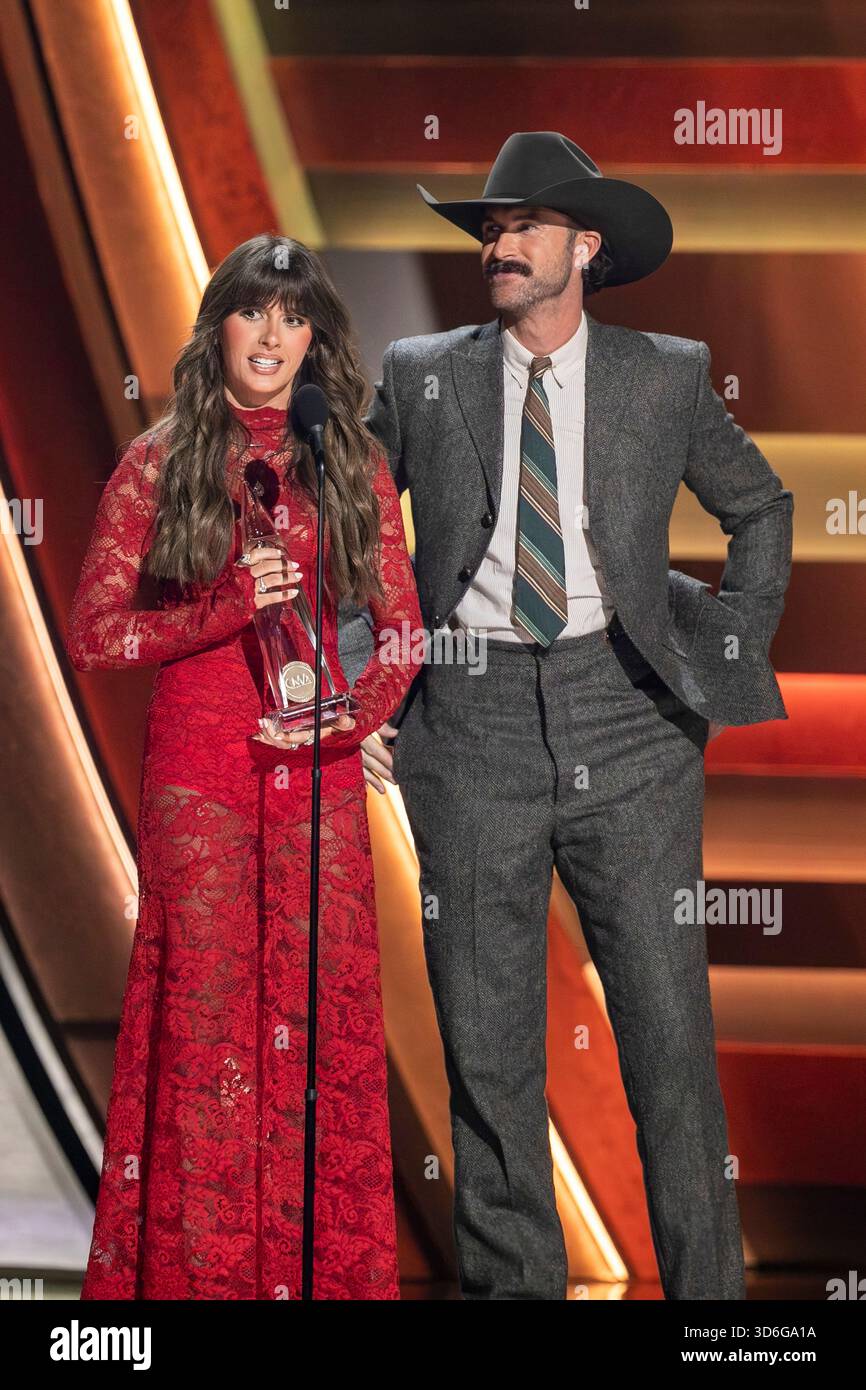 Ella Langley and Riley Green win the Single of the Year award for “You ...