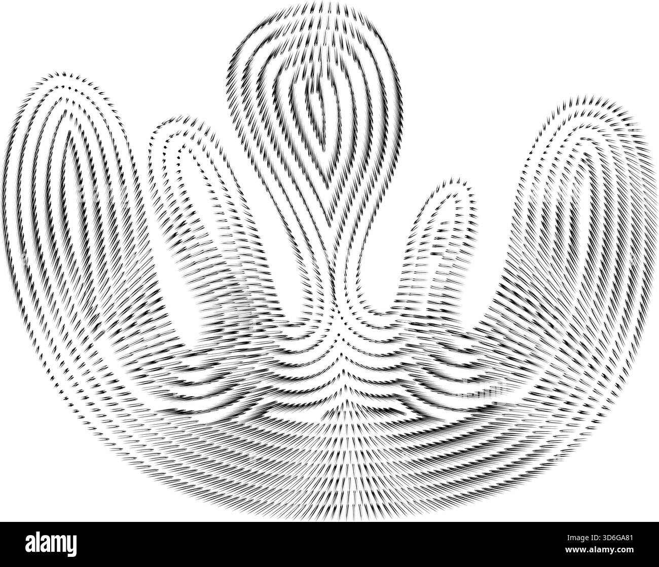 Organic structure with fluid extensions resembling mesh appendages ...