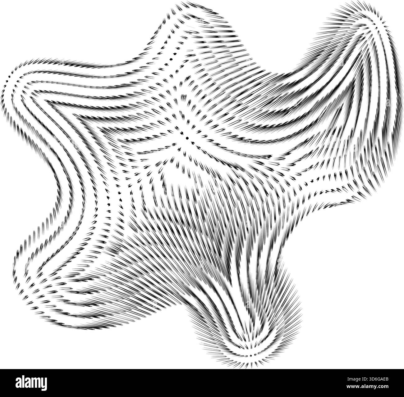 Soft flowing mesh shape with smooth curves forming an organic figure ...
