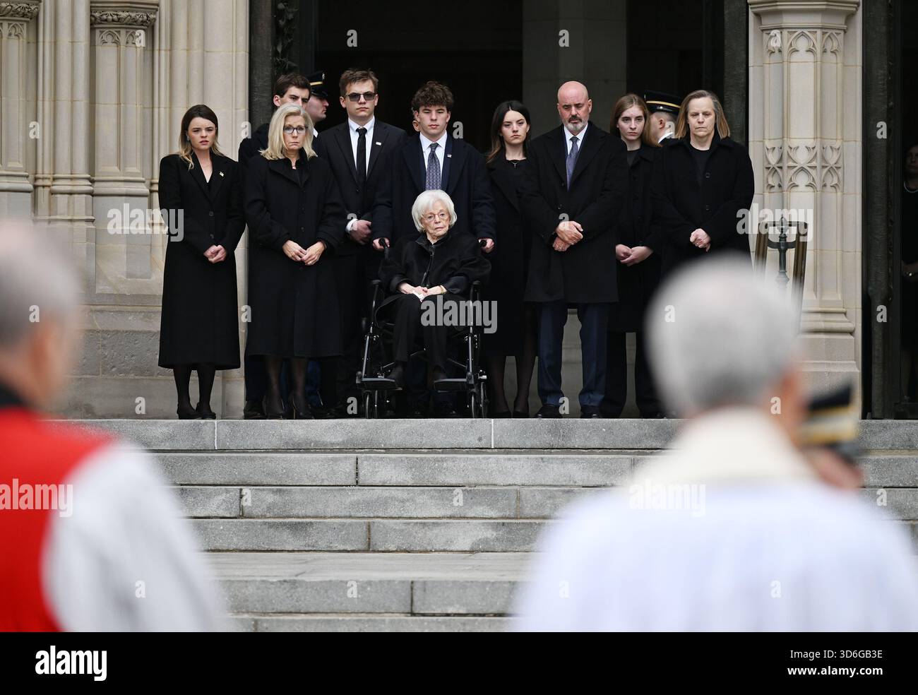 The family of former Vice President Dick Cheney watches as a military ...