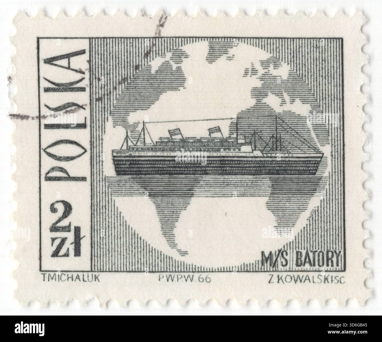 POLAND — 1966 September 15: 2 zloty dark gray postage stamp depicting M ...