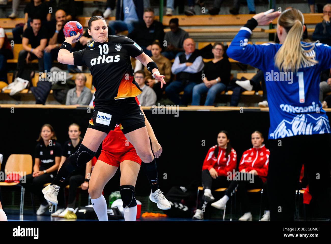 20 November 2025, Switzerland, St. Gallen: Handball, women ...