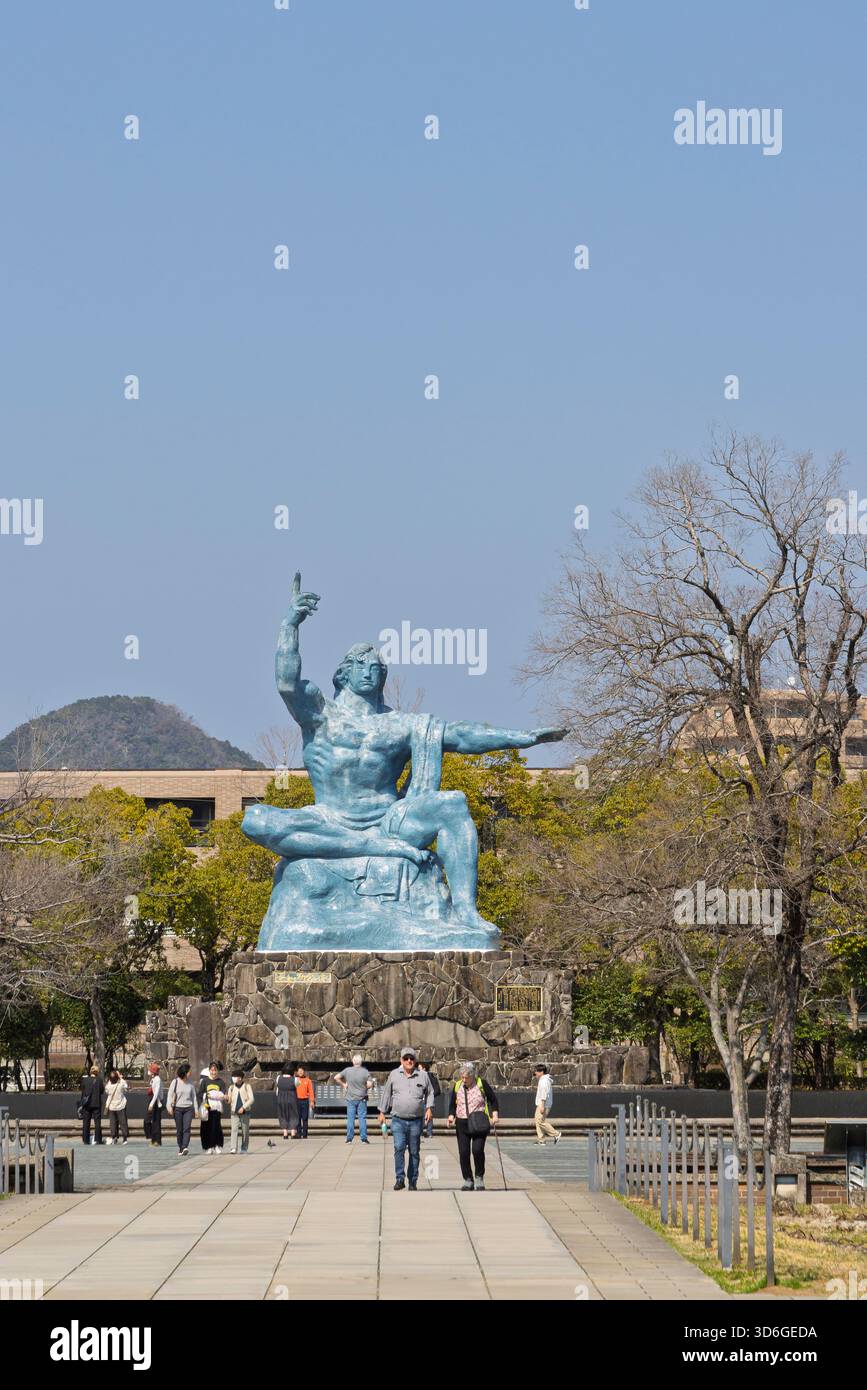 Nagasaki, Japan - March 23, 2025: Peace statue, Hopocenter peace park ...
