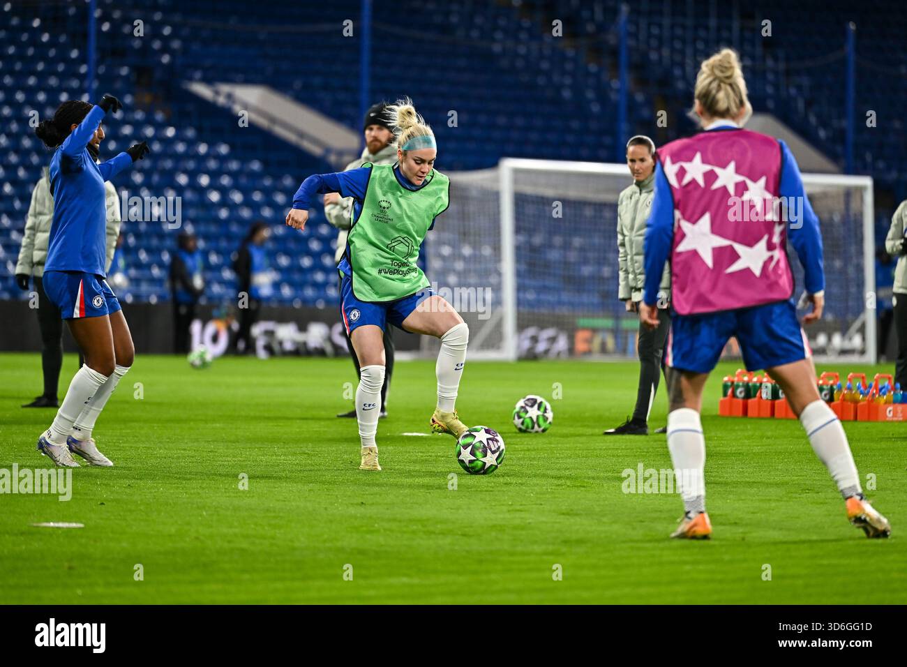 Chelsea Women team warming up before the UEFA Women's Champions League ...