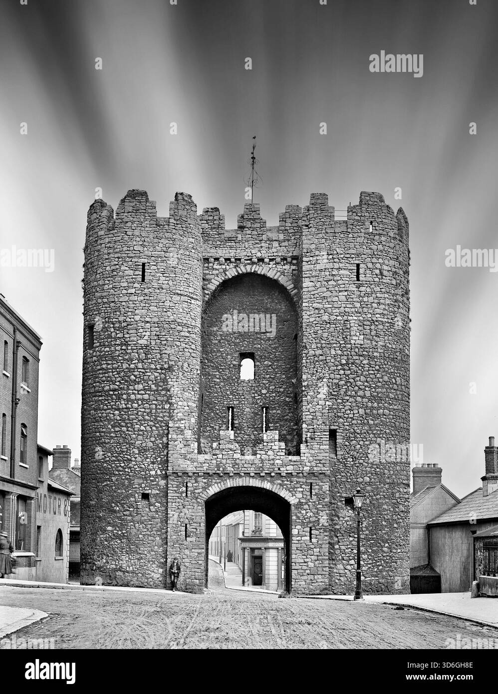 Gothic barbican gate Black and White Stock Photos & Images - Alamy