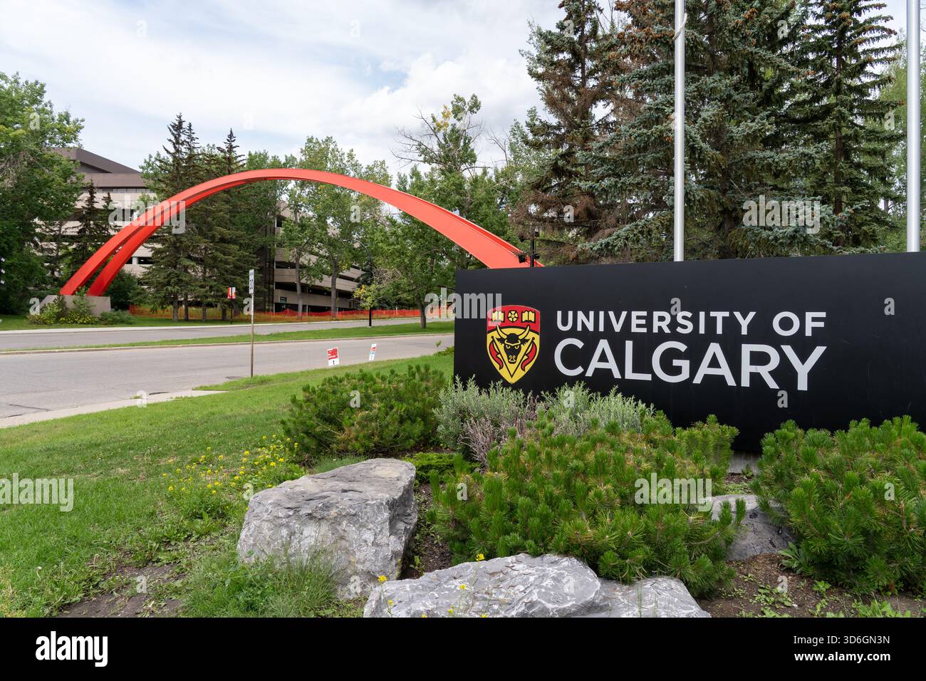 University of Calgary ground sign at the campus in Calgary, Alberta ...