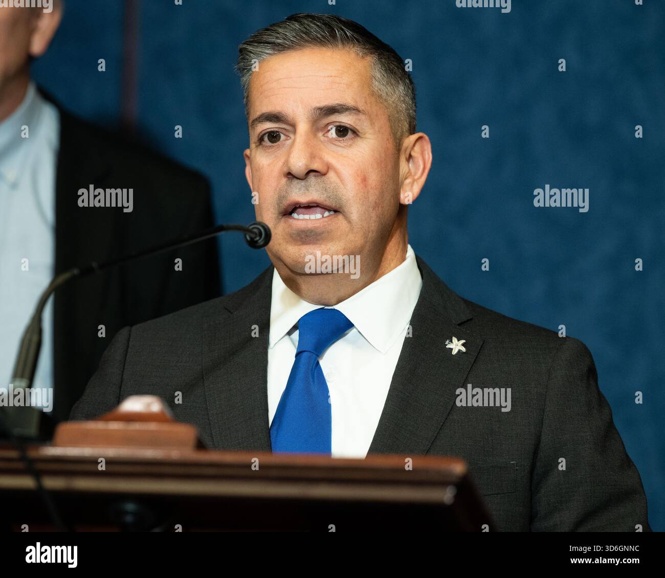 U.S. Senator Ben Lujan (D-NM) speaking at a press conference at the U.S ...