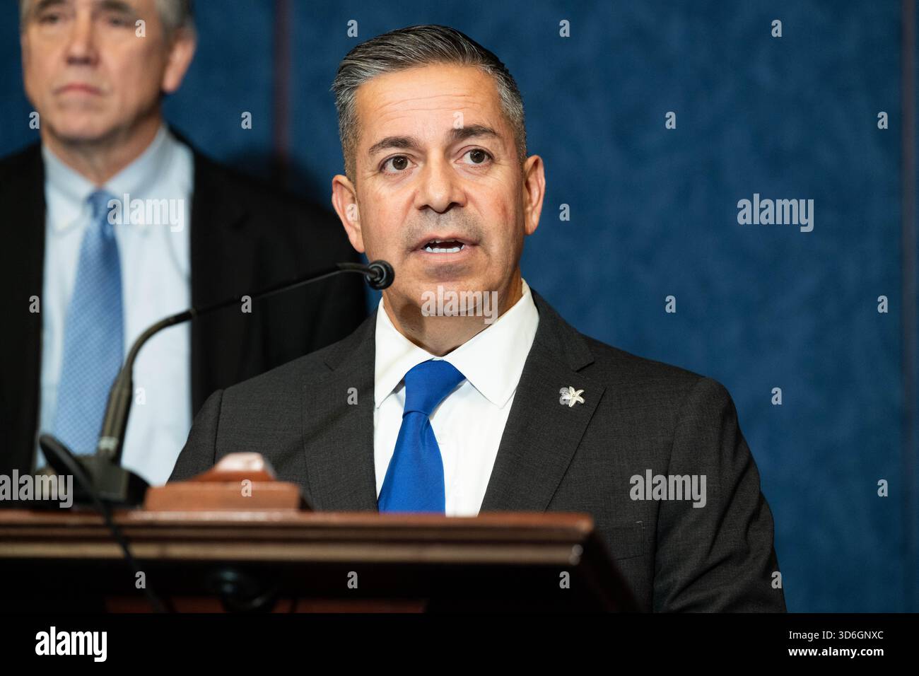 U.S. Senator Ben Lujan (D-NM) speaking at a press conference at the U.S ...