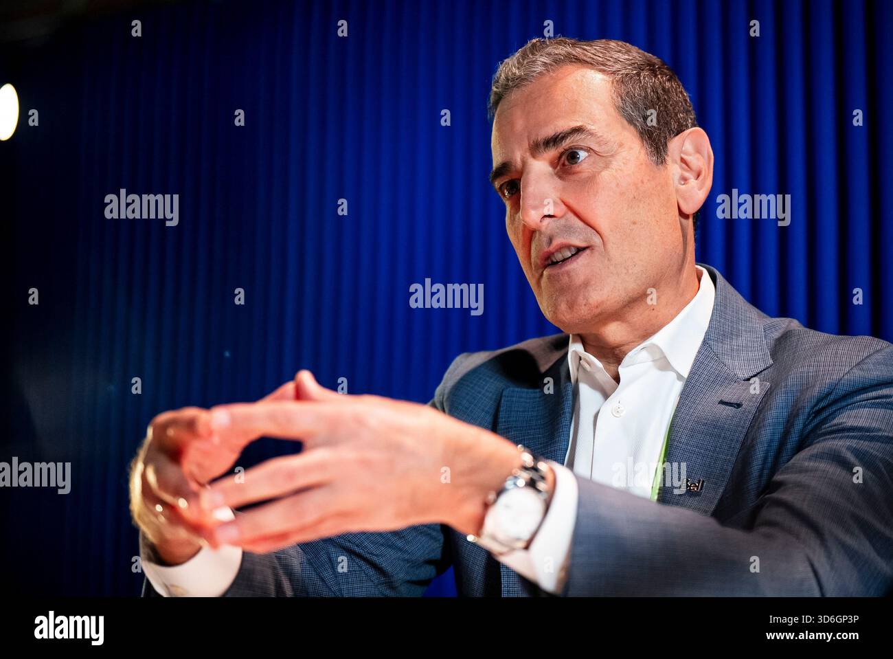 President and CEO of BCE Inc., Mirko Bibic takes part in an interview ...
