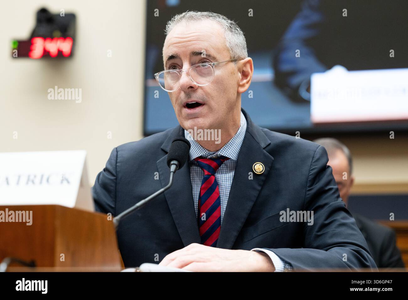 U.S. Representative Brian Fitzpatrick (R-PA) speaking at a hearing of ...