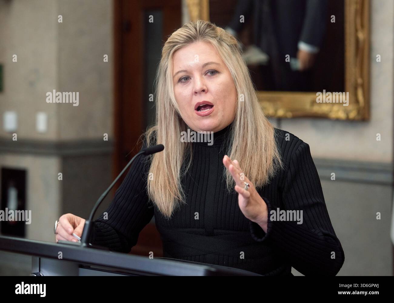 Conservative MP Michelle Rempel Garner speaks in the foyer of the House ...