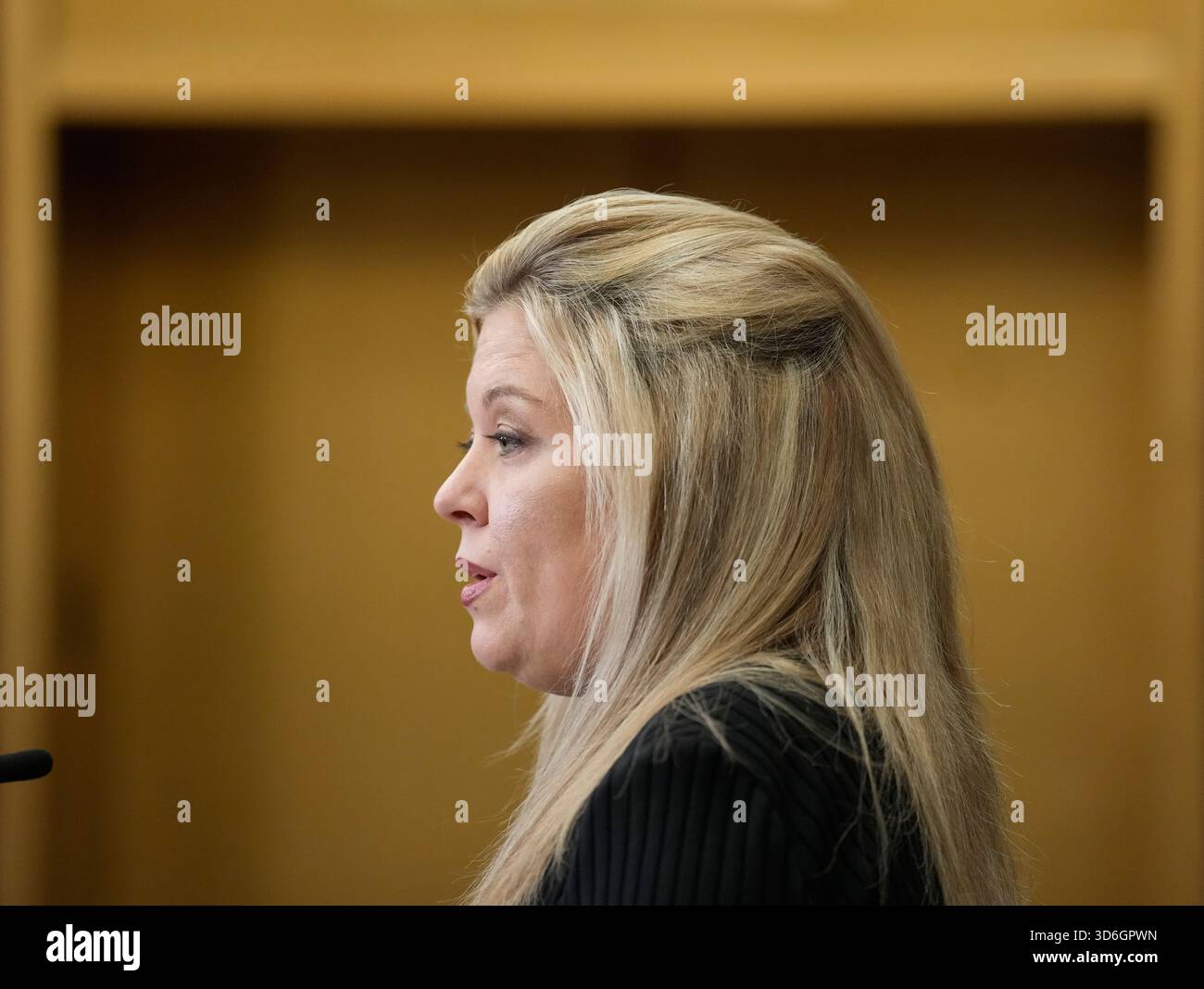 MP for Calgary Nose Hill Michelle Rempel Garner speaks in the foyer of ...