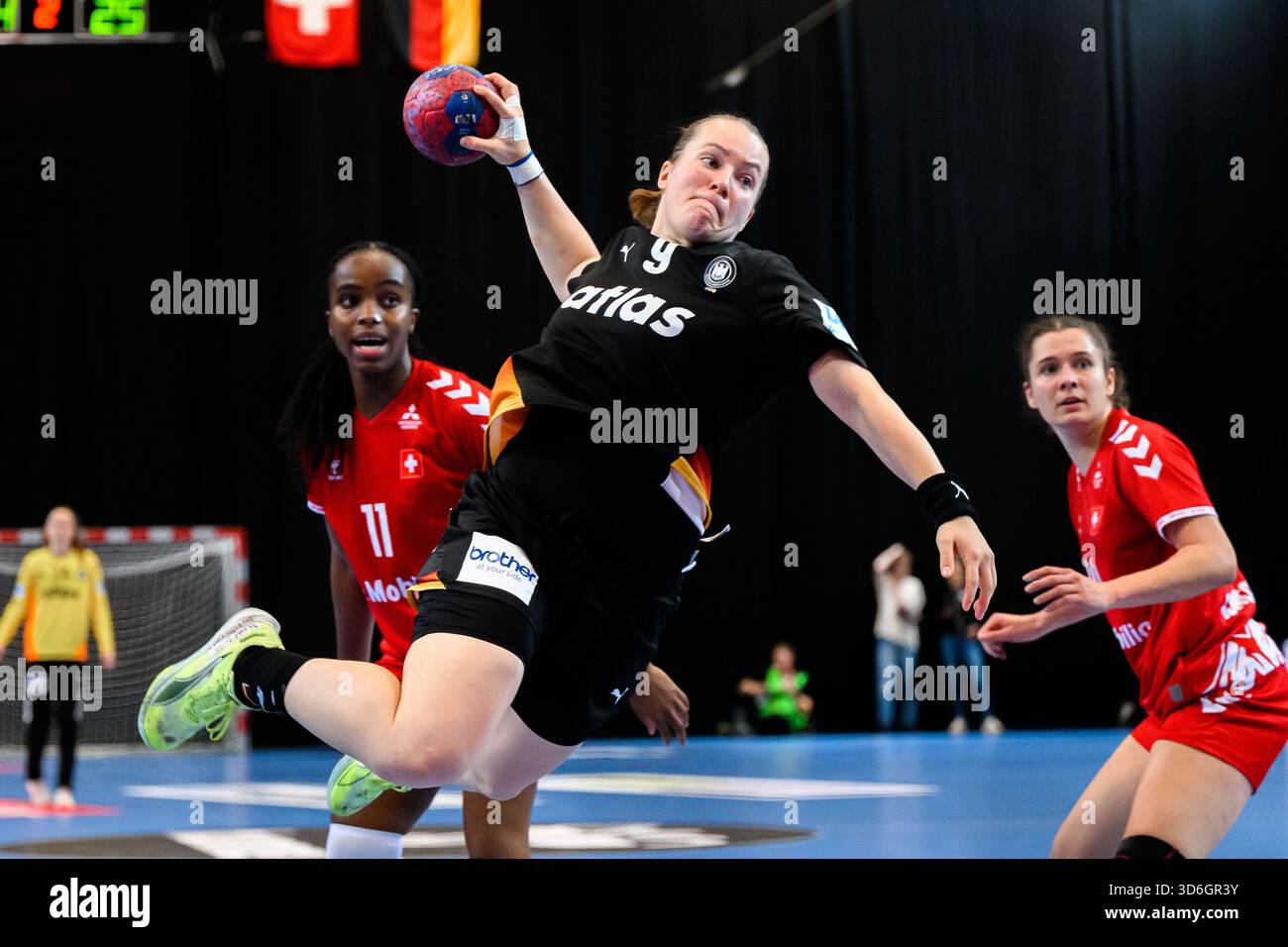 20 November 2025, Switzerland, St. Gallen: Handball, women ...